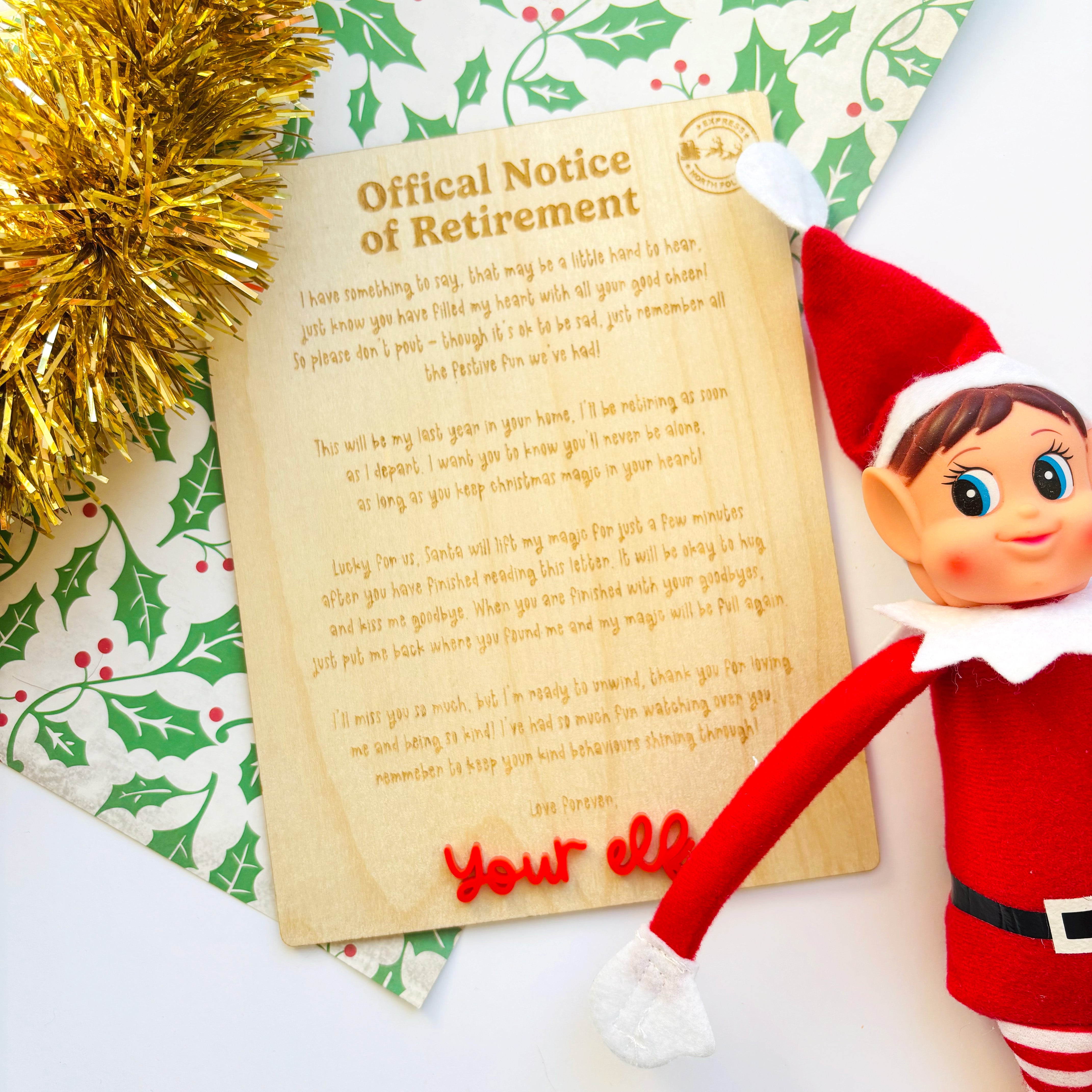 Elf Retirement Letter – Studio Chally